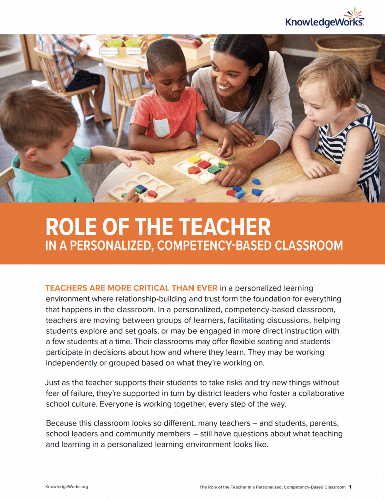 The Role of the Teacher in a Personalized, Competency-based Classroom ...